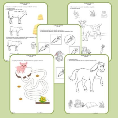 Fișe de lucru „Animale domestice” (22 fișe, 3-4 ani) cod.FL0003VI ...