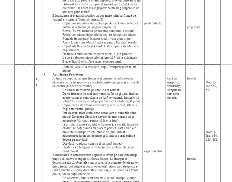 Proiect didactic „Toamna în pădure” (4-5 ani) cod.PD0081VI – Grădinița ta